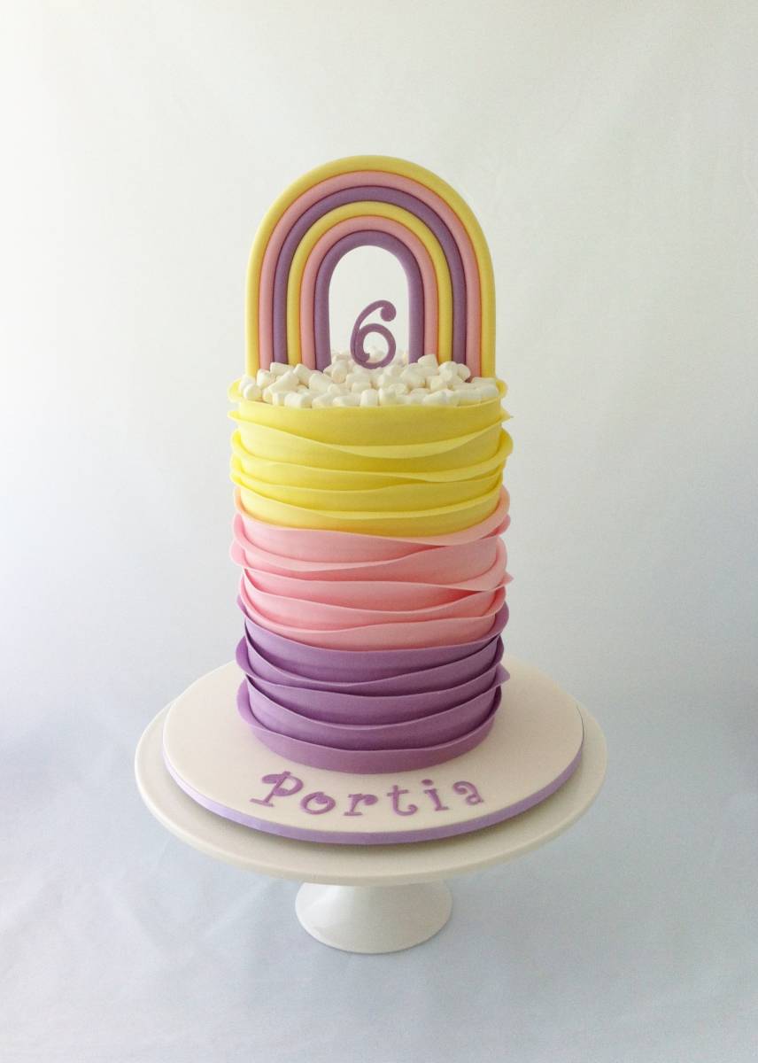 Pastel Rainbow Ruffles - Sugarlily Cakes
